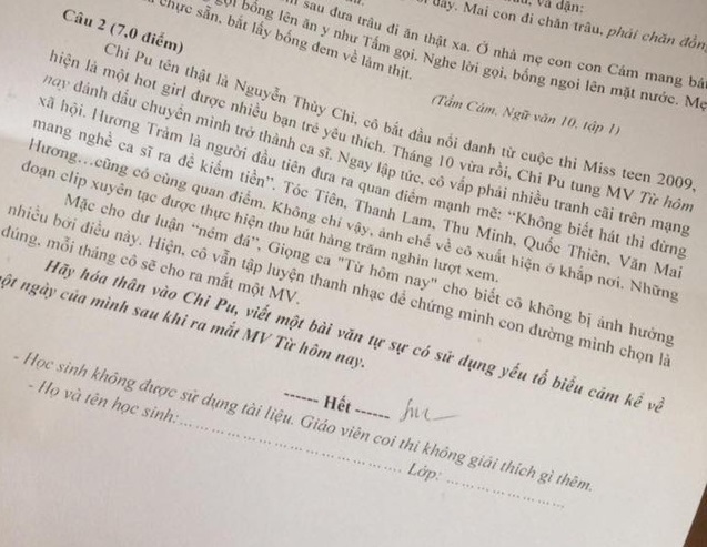 Dân Sinh - Tranh cãi Chi Pu vào đề thi Văn | Báo Dân trí