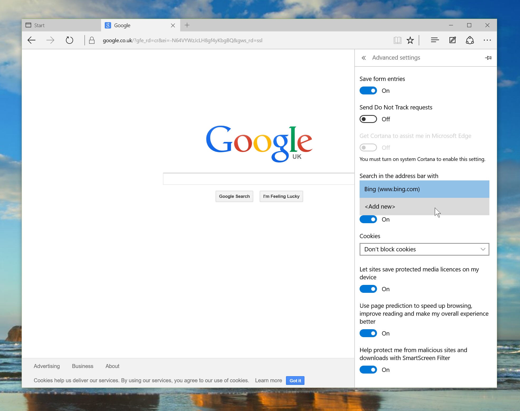 Thay i C ng C Ki m T m M c nh C a Edge Th nh Google Tin H c An